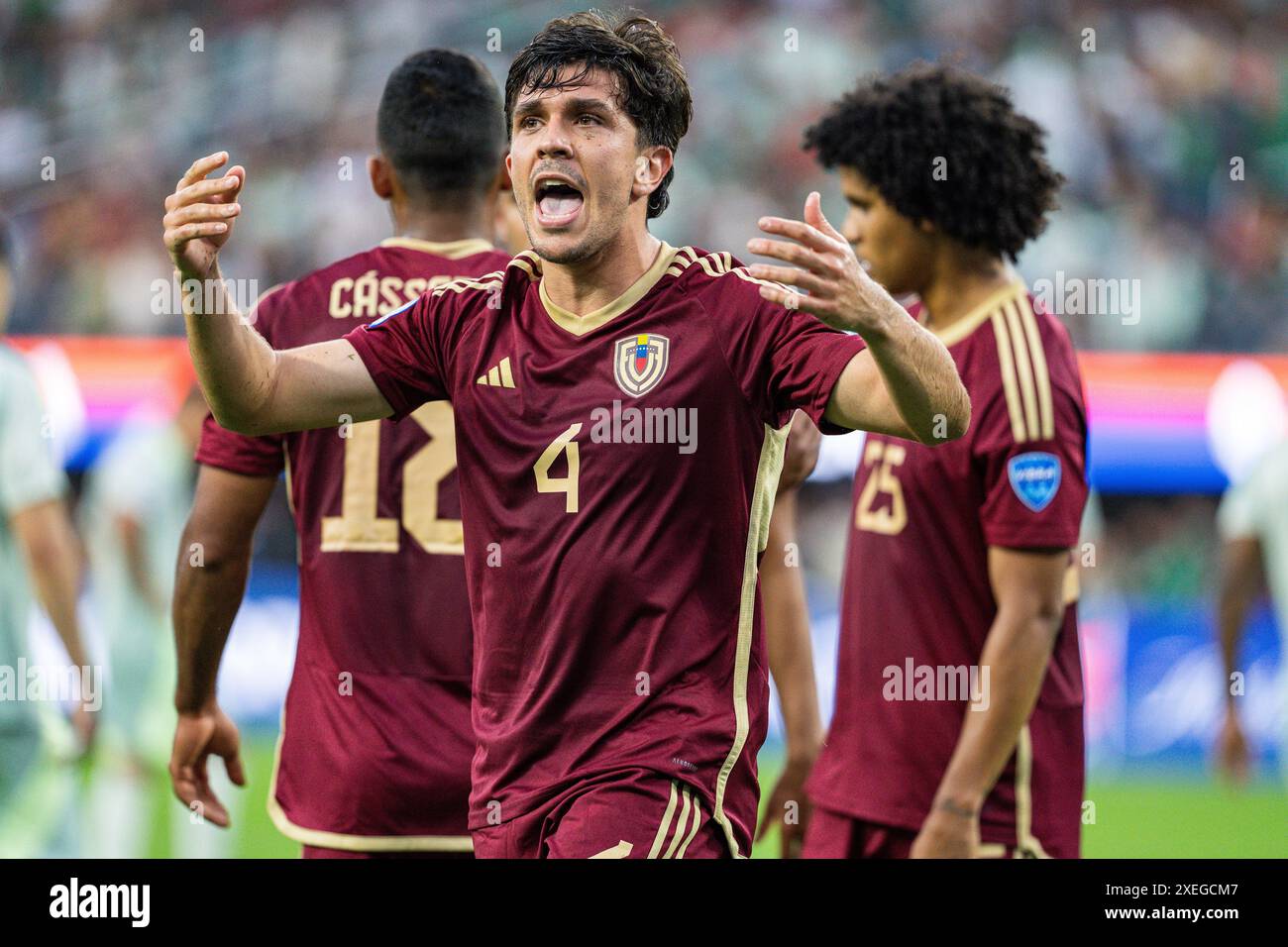 Venezuela defender Jon Mikel Aramburu (4) celebrates during the Copa ...
