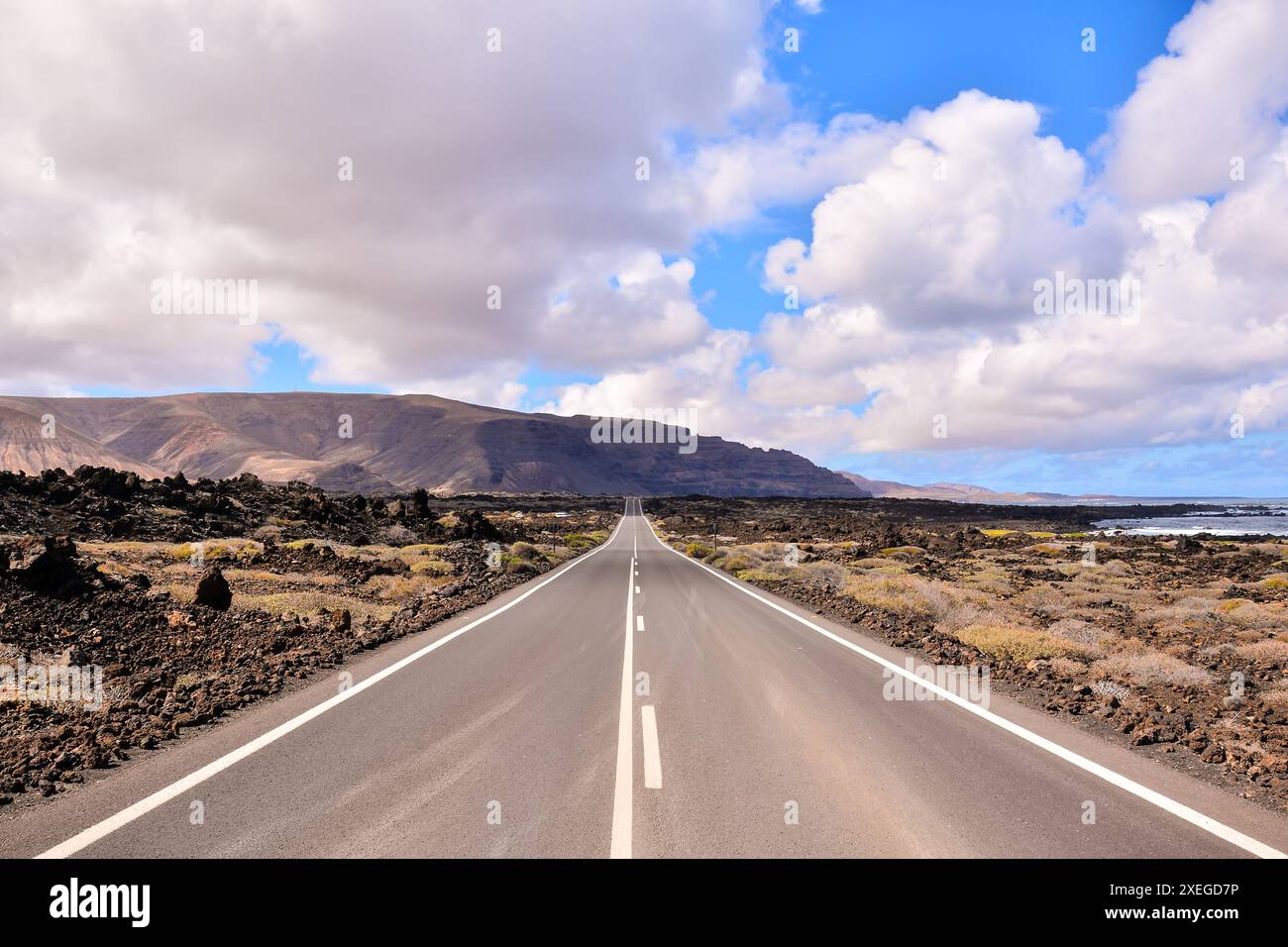 Long Lonely Road Stock Photo - Alamy
