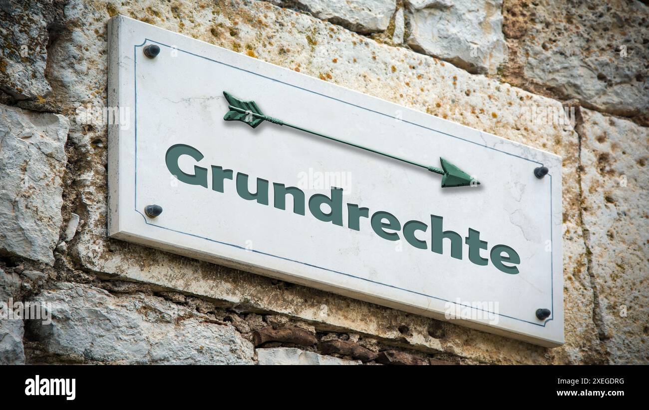 Signposts the direct way to fundamental rights Stock Photo - Alamy