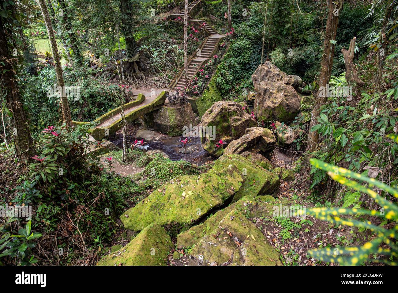 Goa Gajah â€“ Elephant Cave. Temple complex with garden Bali Indonesia ...