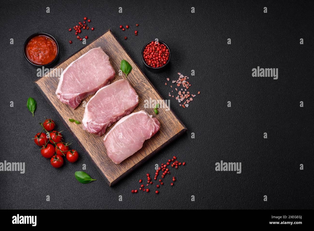 Raw steak meat pork hi-res stock photography and images - Alamy