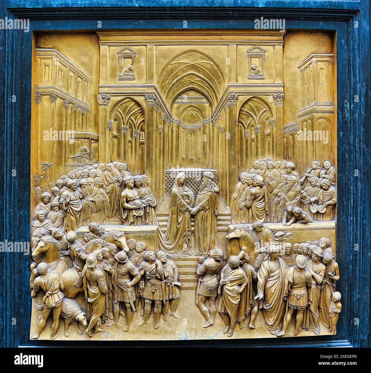 Solomon and the Queen of Sheba; Florence Door of Paradise Stock Photo ...