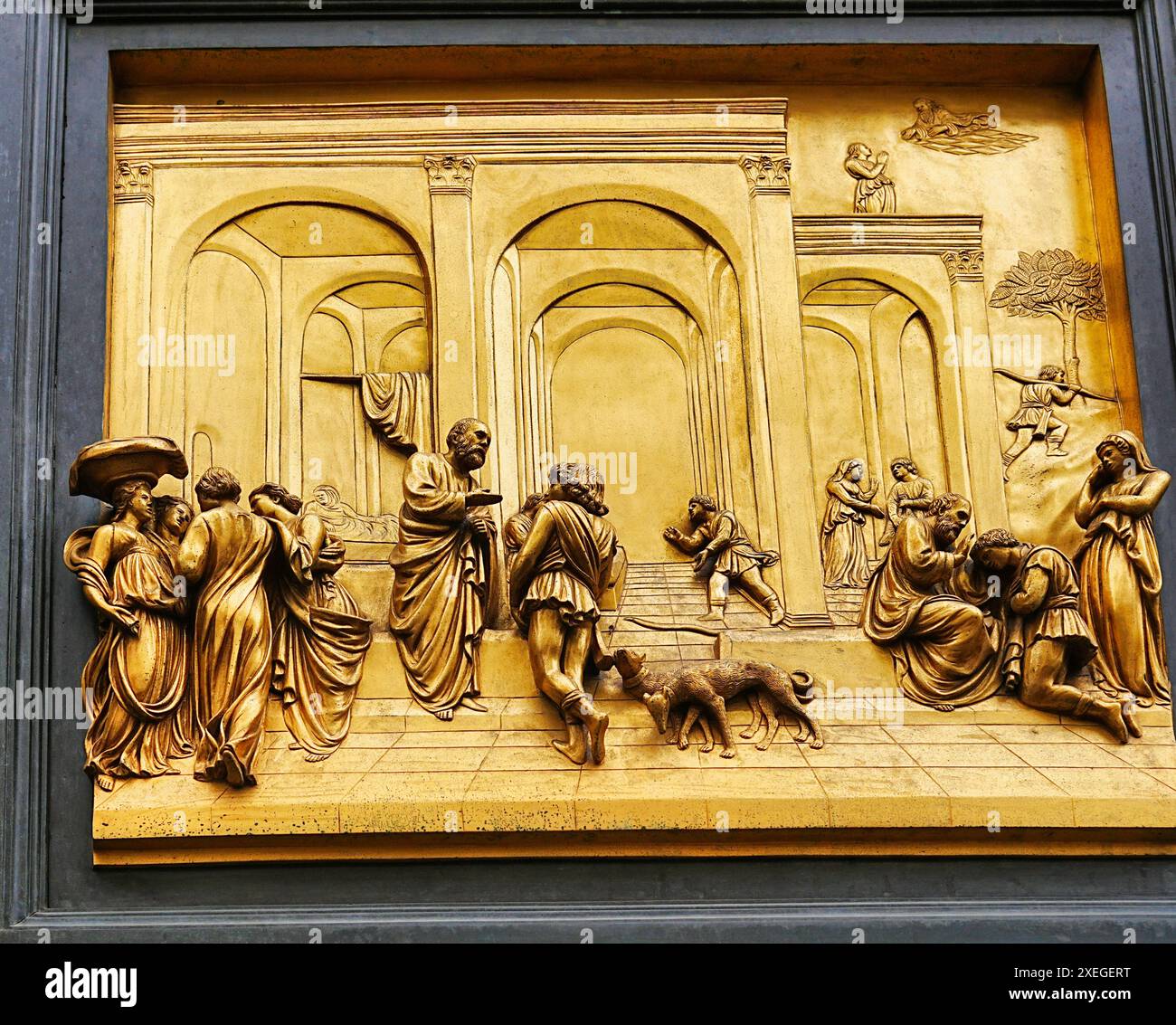 Isaac, Jacob, Esau; Door of Paradise Florence Stock Photo - Alamy