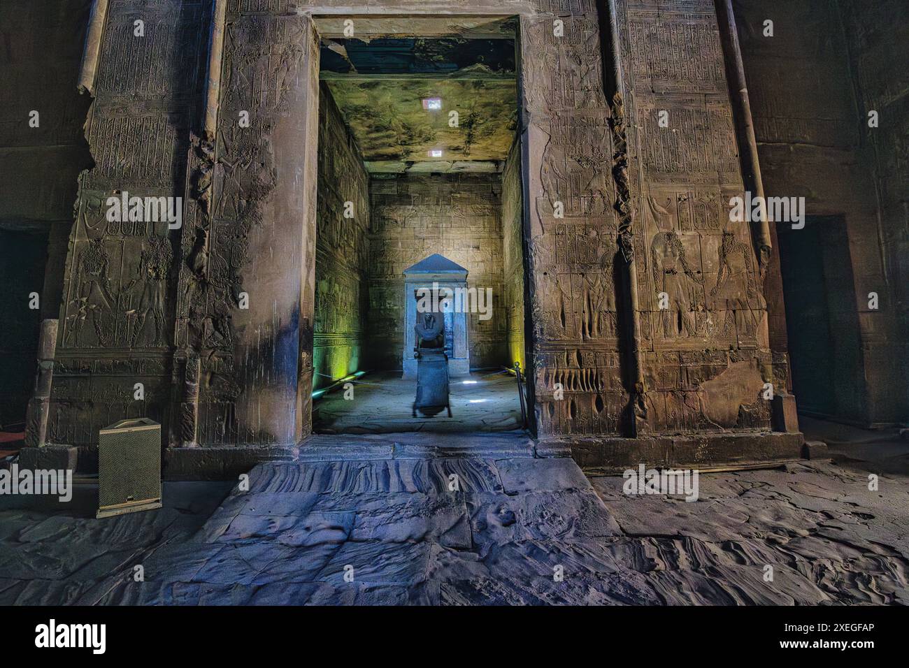 The Holy of Holies of the great Horus temple of Edfu Stock Photo - Alamy