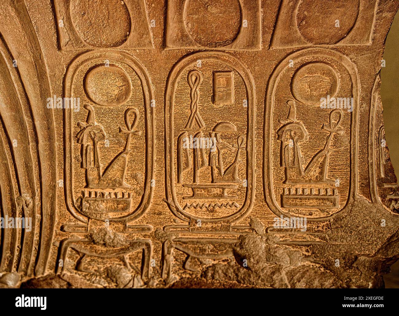 Cartouche of Seti I at the Mit Rahina Open Air Museum in Memphis Stock ...