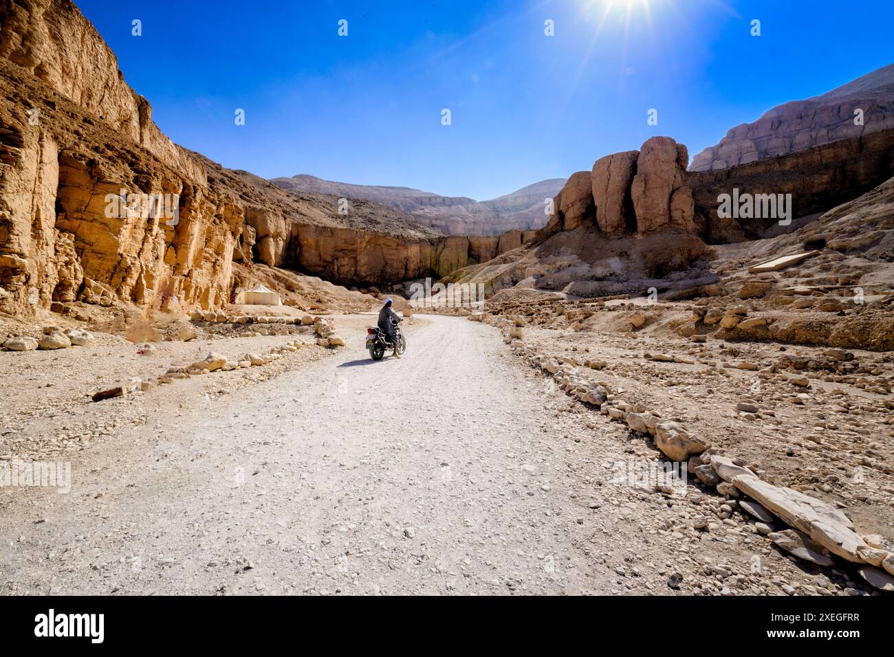 Remote road leading to WV 23, the tomb of Ay, west of the Valley of the ...