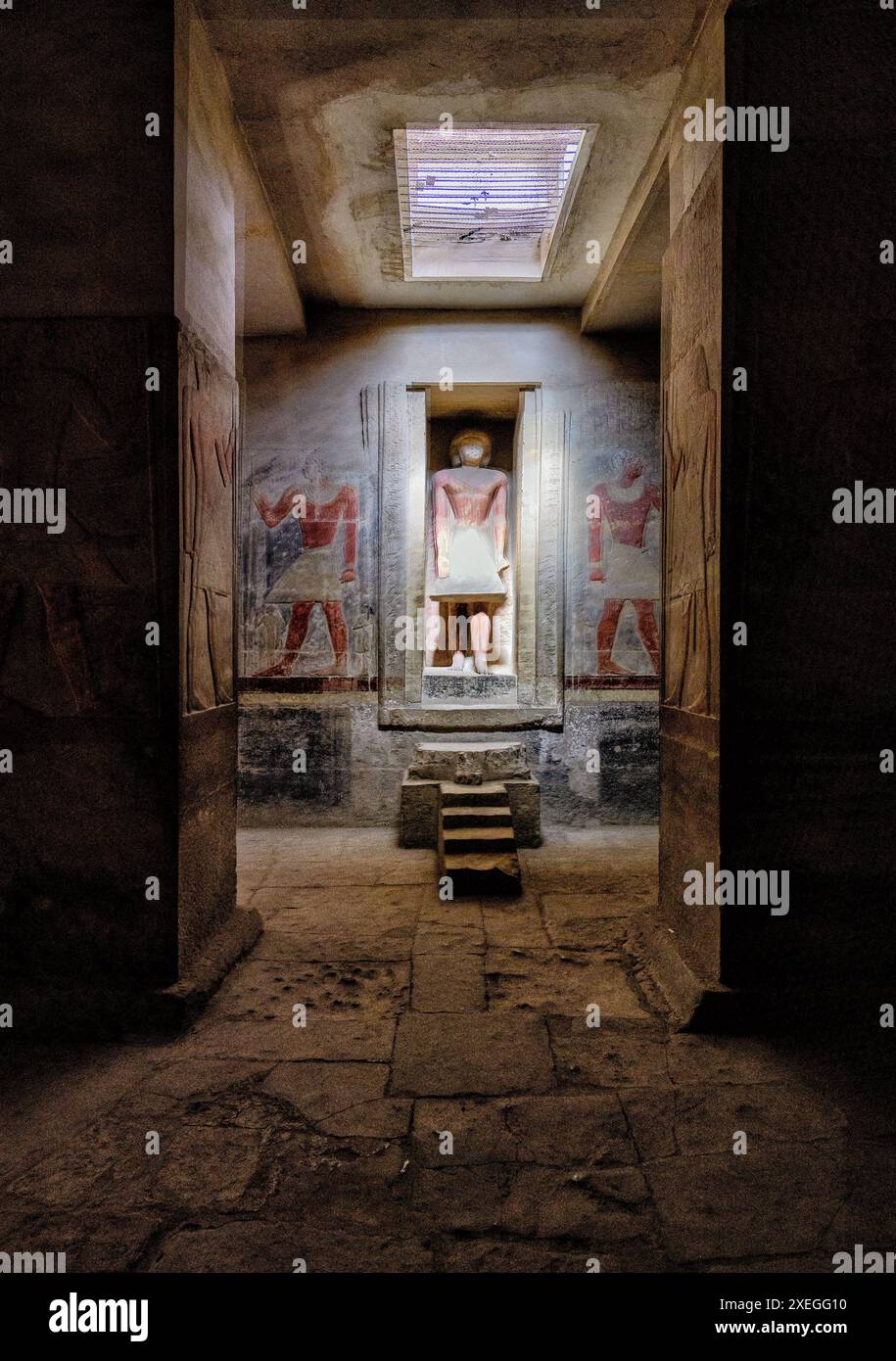 False door with life-sized representation of the deceased stepping ...