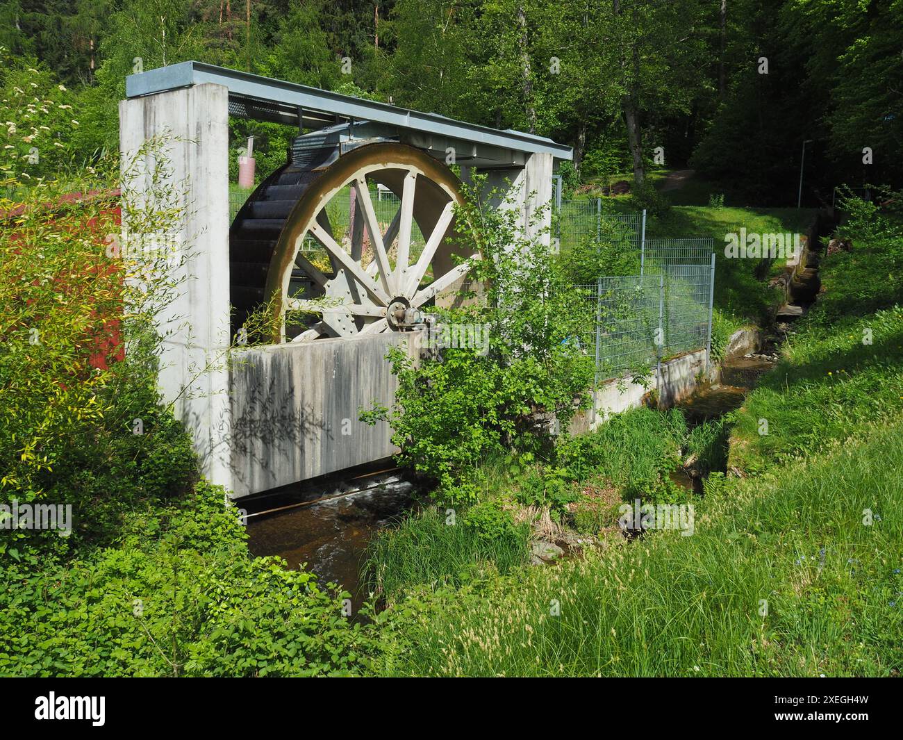 Water wheel for generating electricity Stock Photo - Alamy
