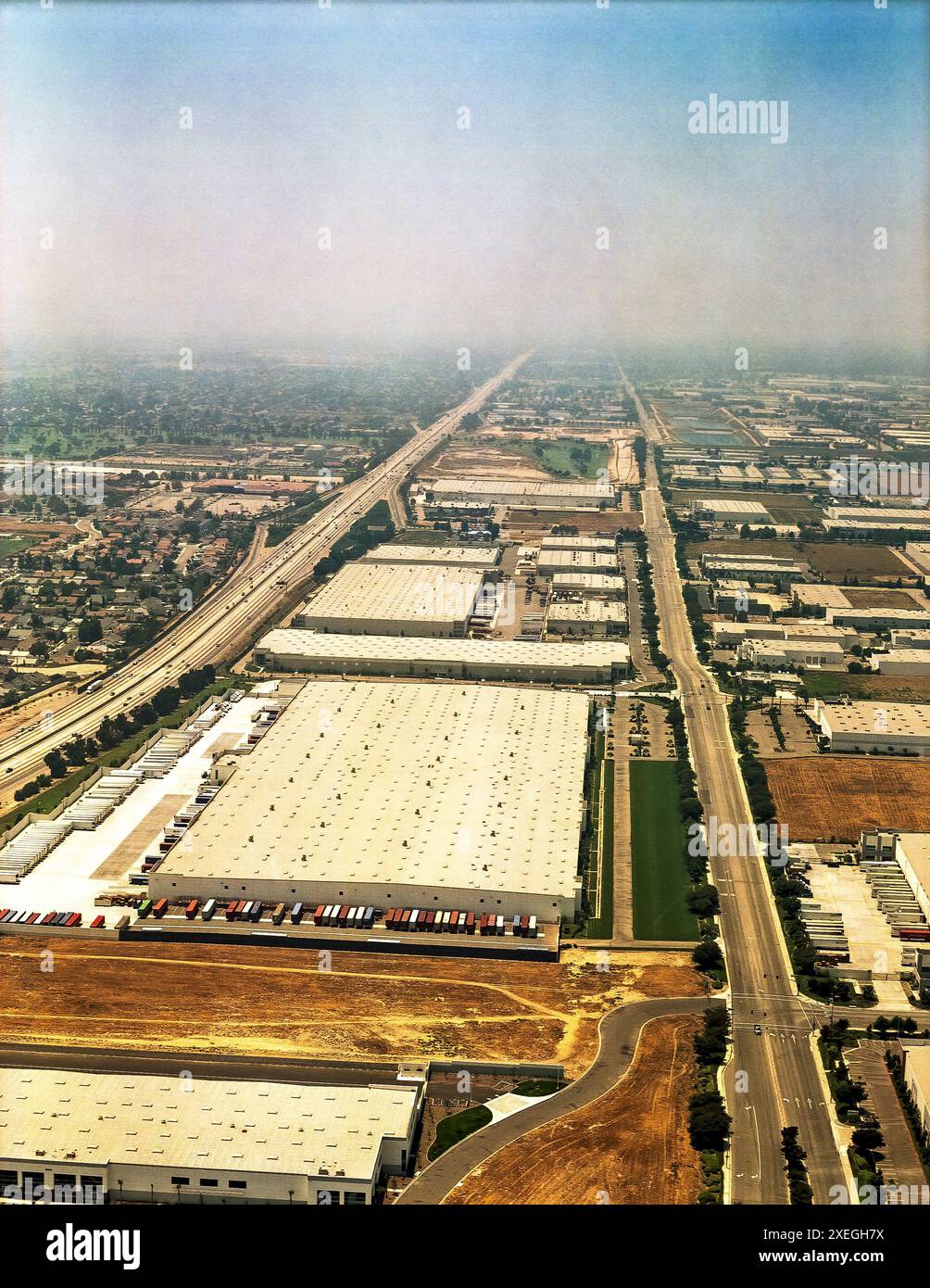 Aerial image of large warehouses or distribution centers Stock Photo ...