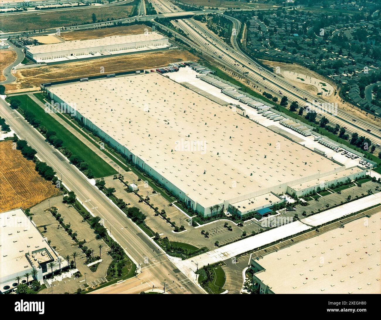 Aerial image of large warehouses or distribution centers Stock Photo ...