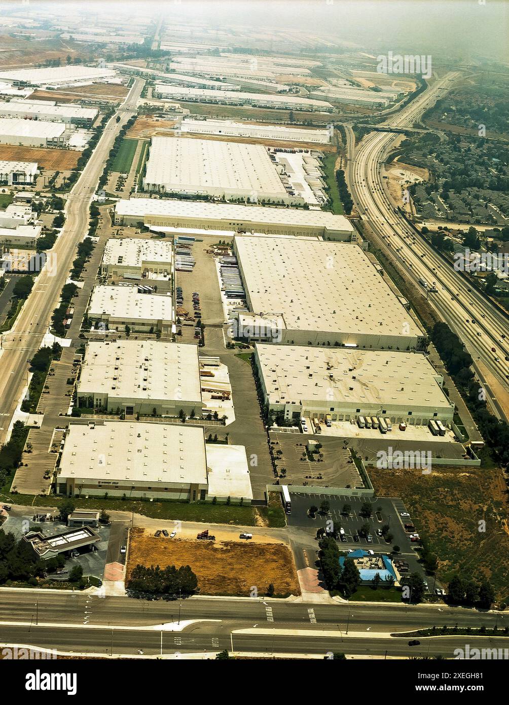 Aerial image of large warehouses or distribution centers Stock Photo ...