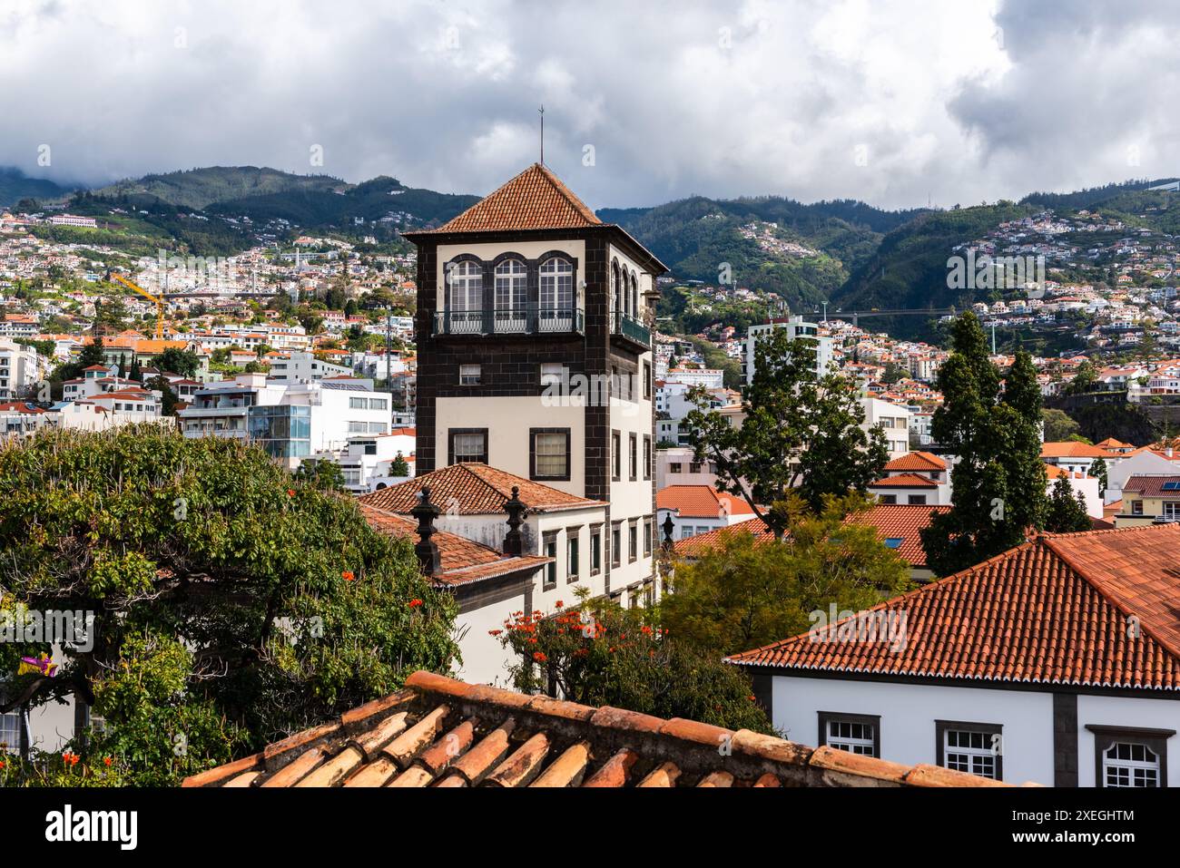 Rooftops townscape of Funchal, Madeira capitol, Portugal Island Stock ...
