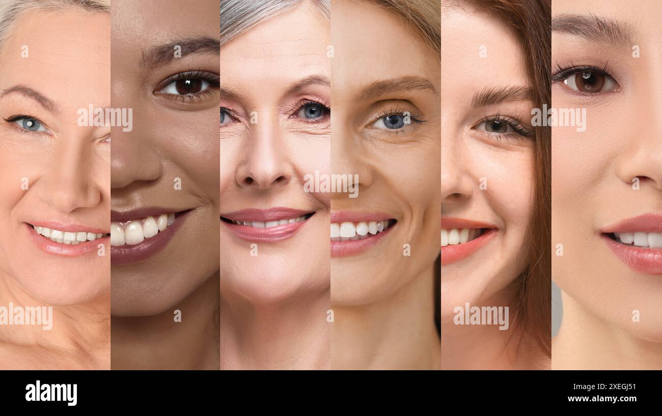 Many beautiful women of different races and ages, banner design ...