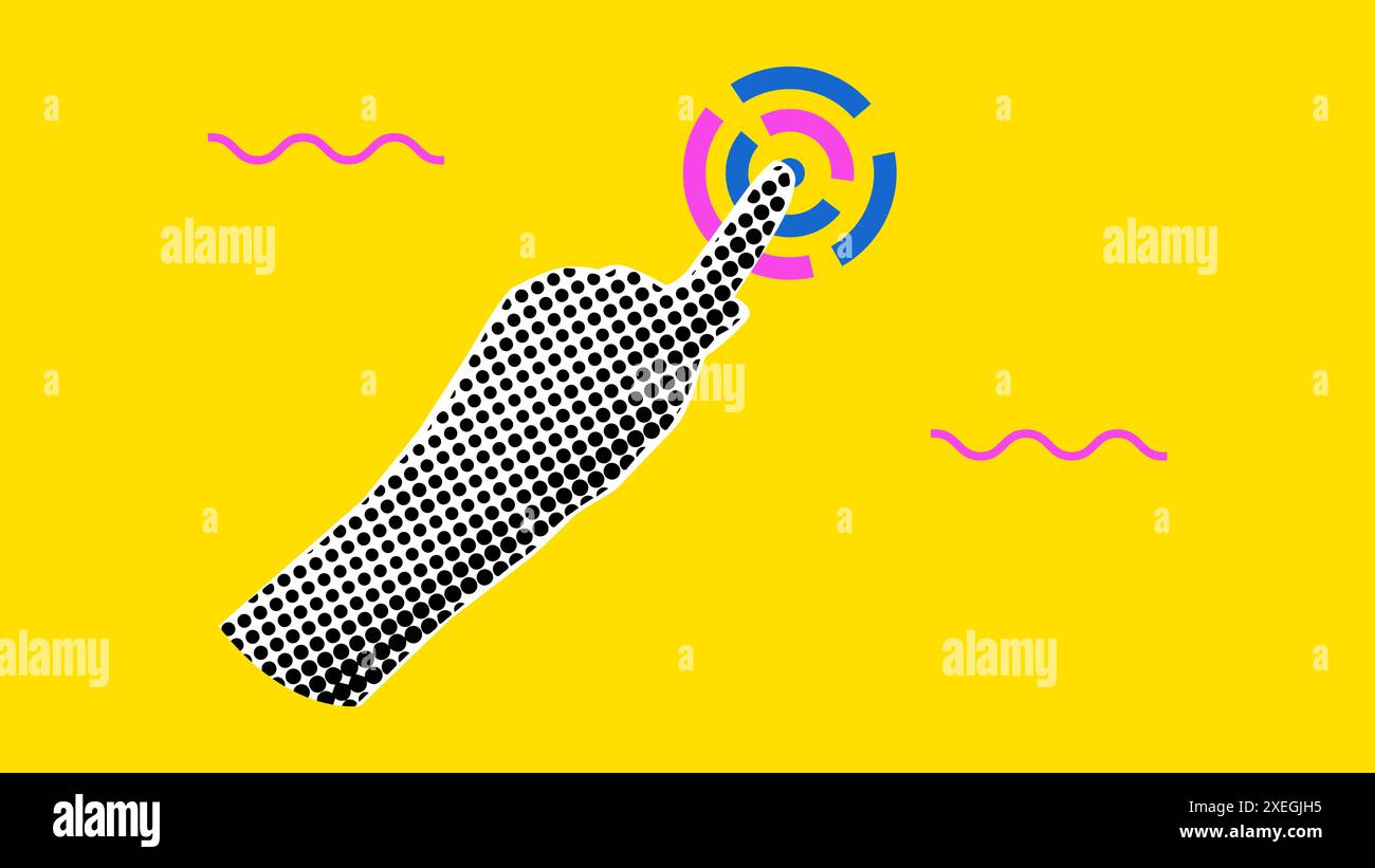 Halftone Collage business theme pop art style. Effect cut paper from ...