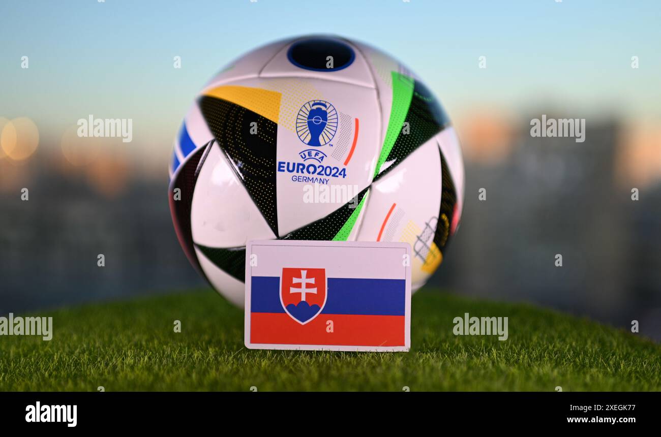 June 27, 2024, Berlin, Germany. Flag of Slovakia - participant of the ...