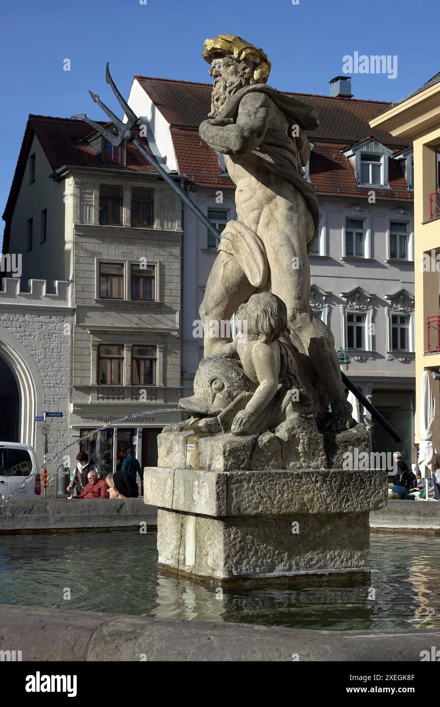 Neptune fountain and town hall in Weimar Stock Photo - Alamy