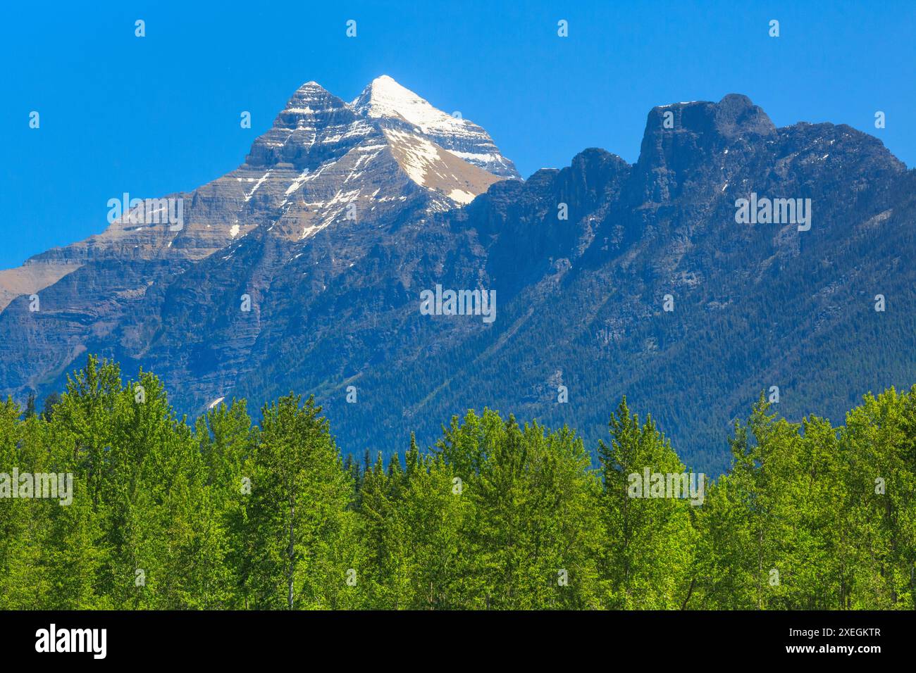 mount stimson in glacier national park near nyaak, montana Stock Photo ...
