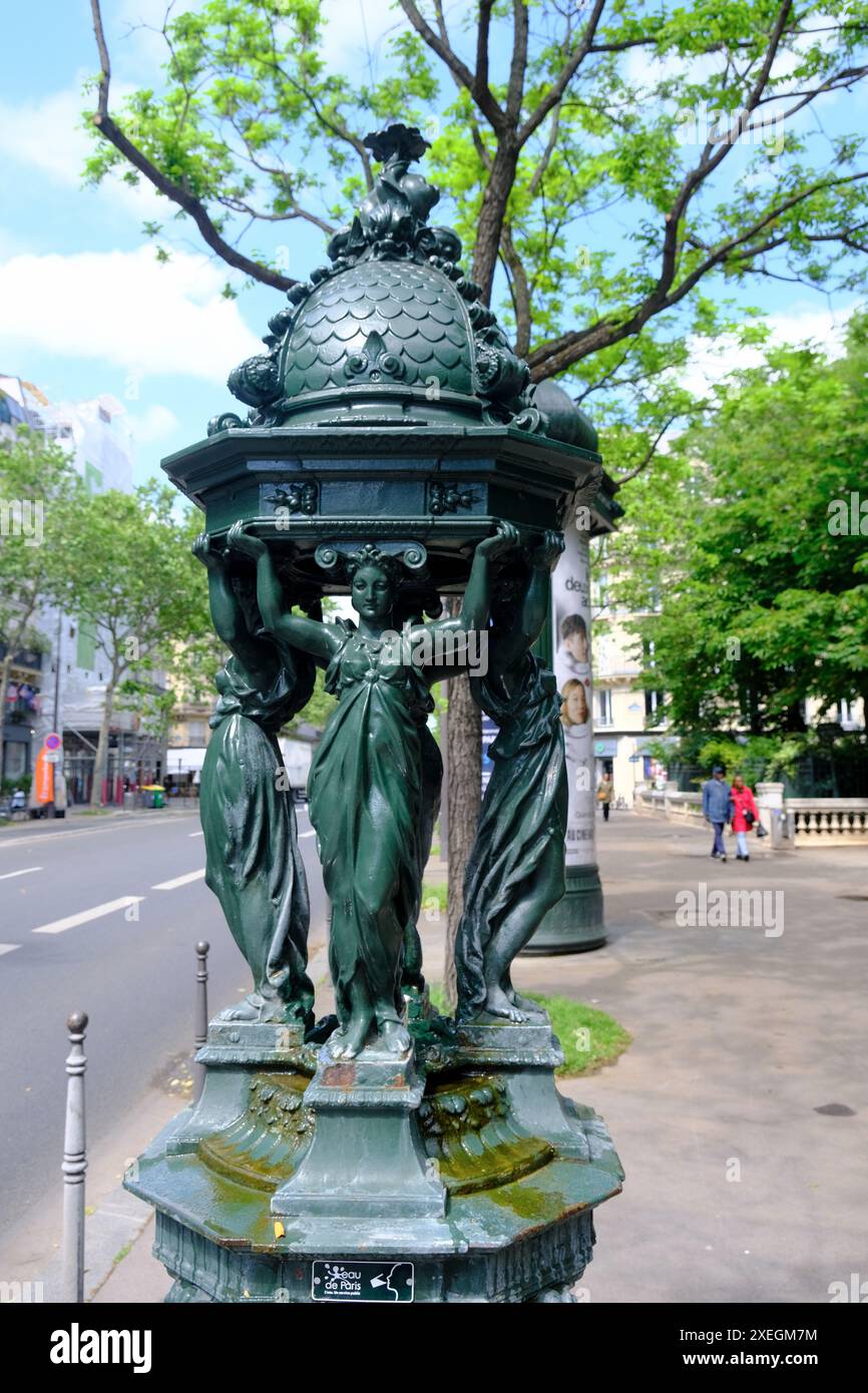 Wallace fountain, a drinking water fountain designed by Charles-Auguste ...