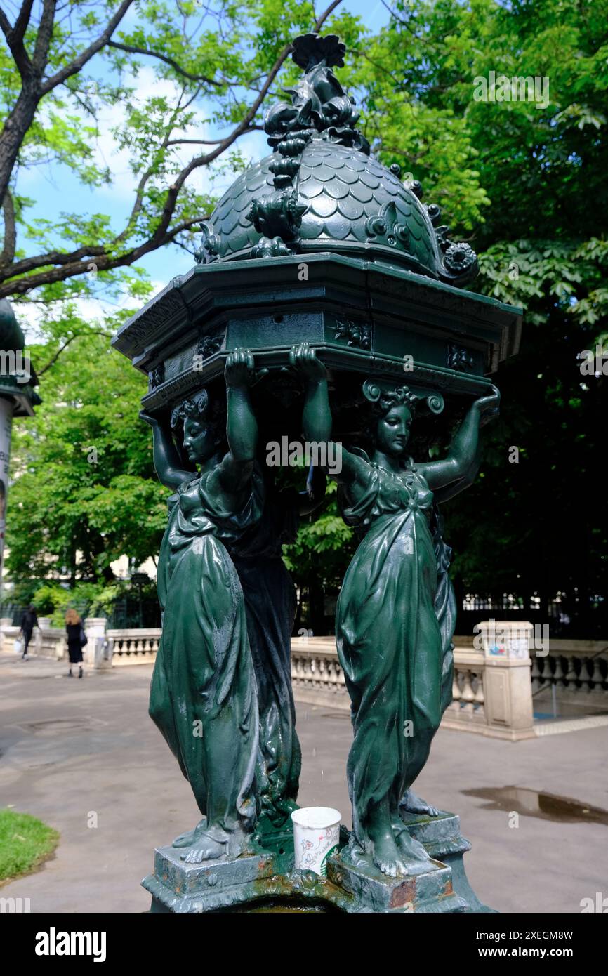 Wallace fountain, a drinking water fountain designed by Charles-Auguste ...