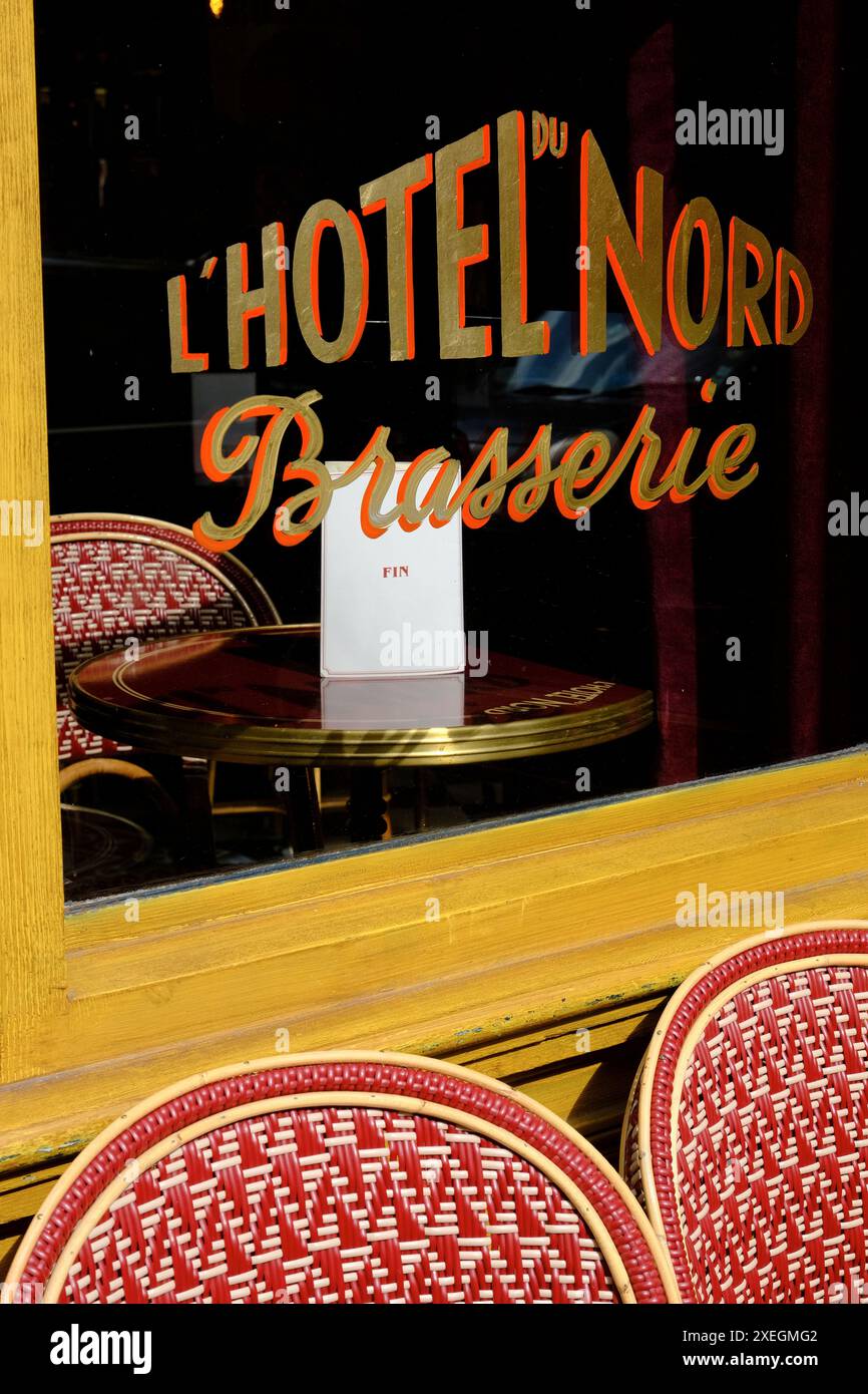The window with sign of Hotel du Nord by the Canal Saint-Martin was the ...