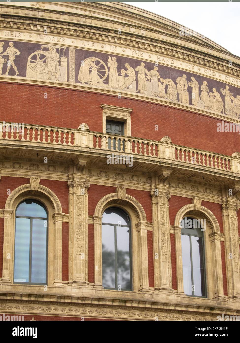 Detail of Royal Albert Hall in London, completed in 1871. England, U.K ...
