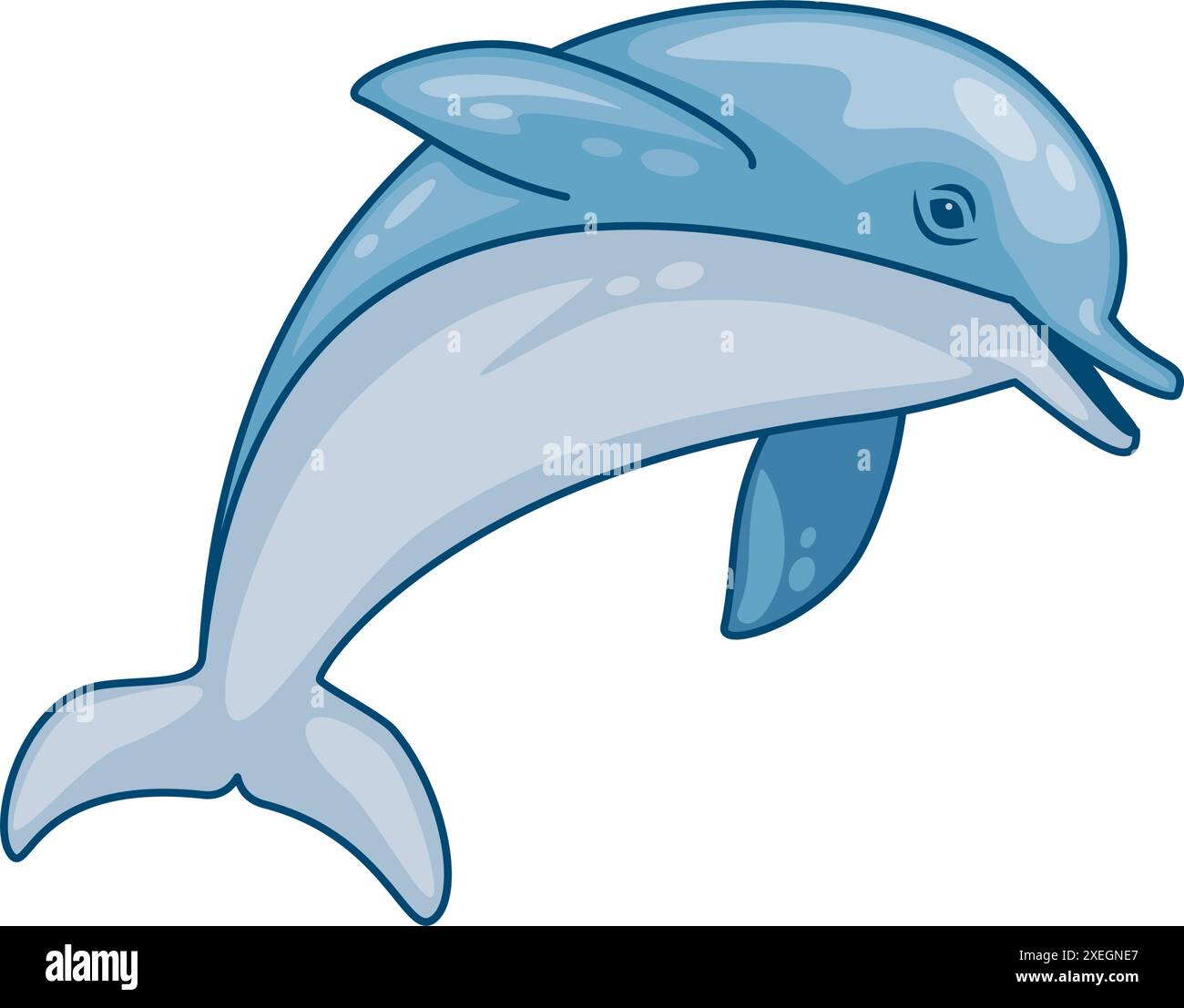 blue dolphin smiling happy Stock Vector Image & Art - Alamy