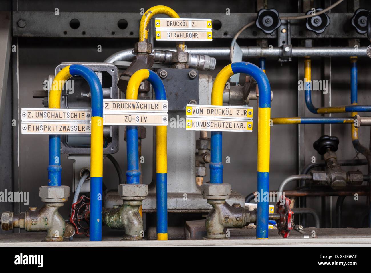 Measuring instruments on a turbine in a coal-fired power plant Stock ...
