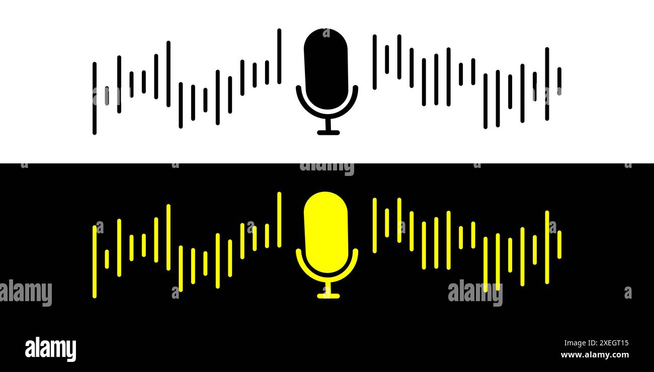 Sound wave icon, podcast player interface, music symbol, sound wave ...
