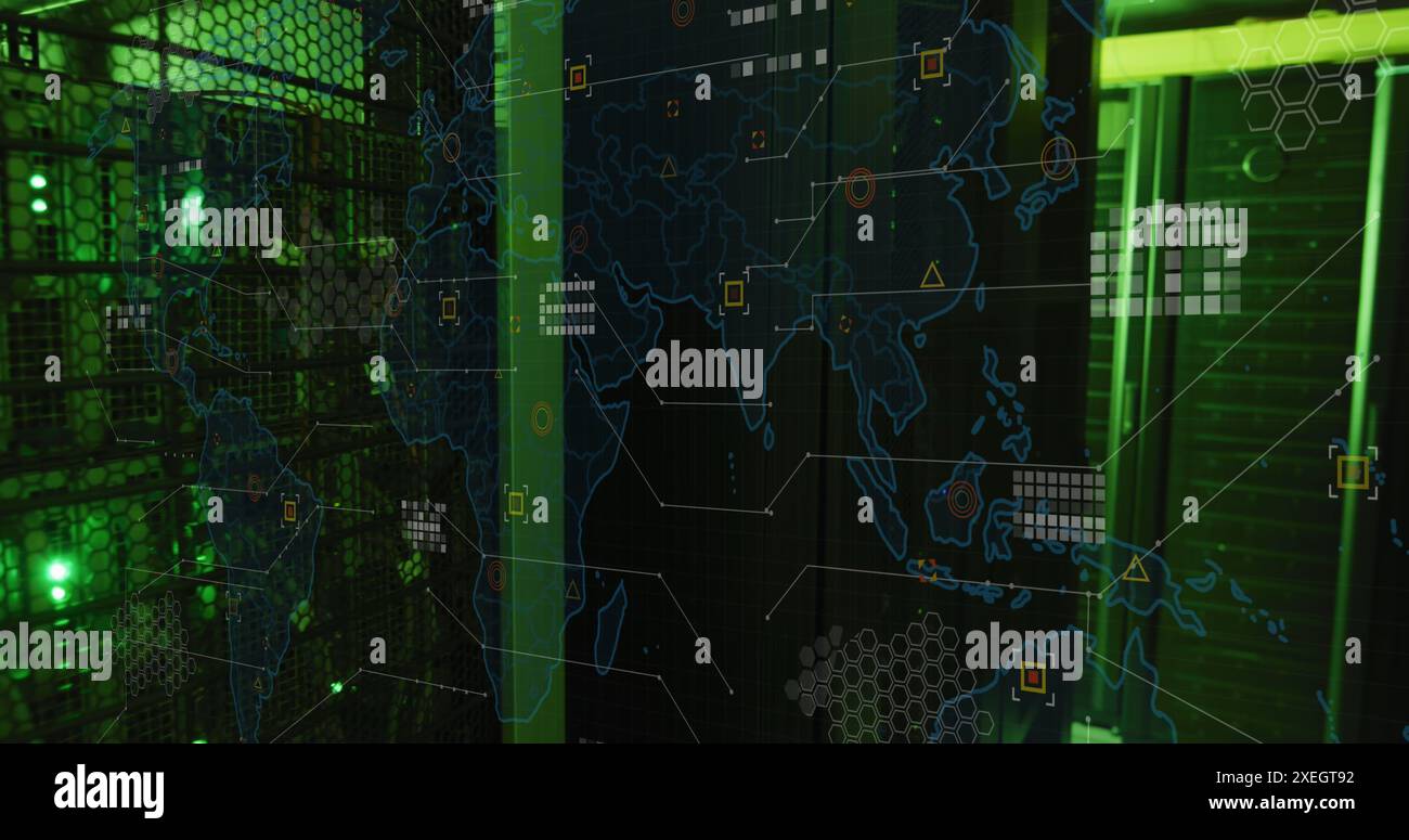 World map digital servers hi-res stock photography and images - Alamy