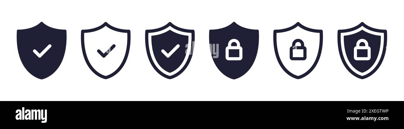 Security shield vector icons Stock Vector Image & Art - Alamy