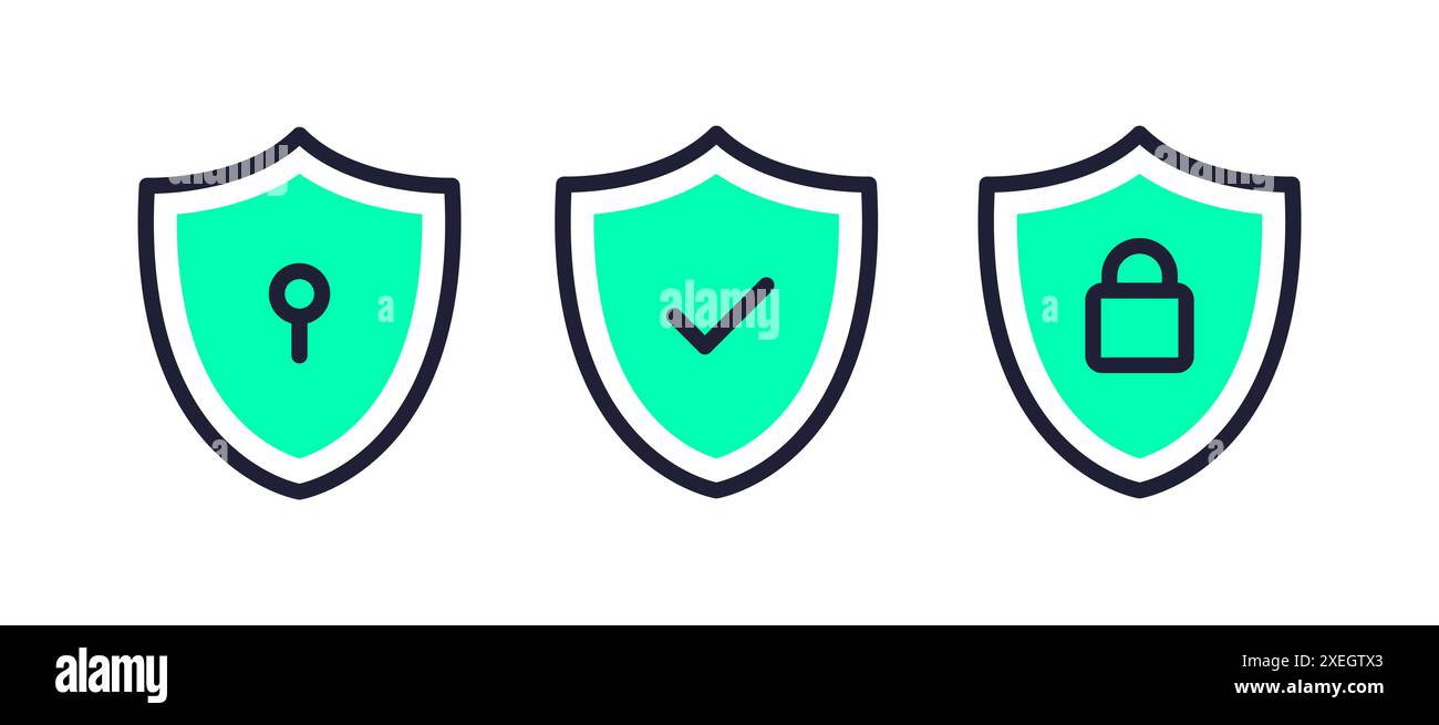 Security shield vector icons Stock Vector Image & Art - Alamy