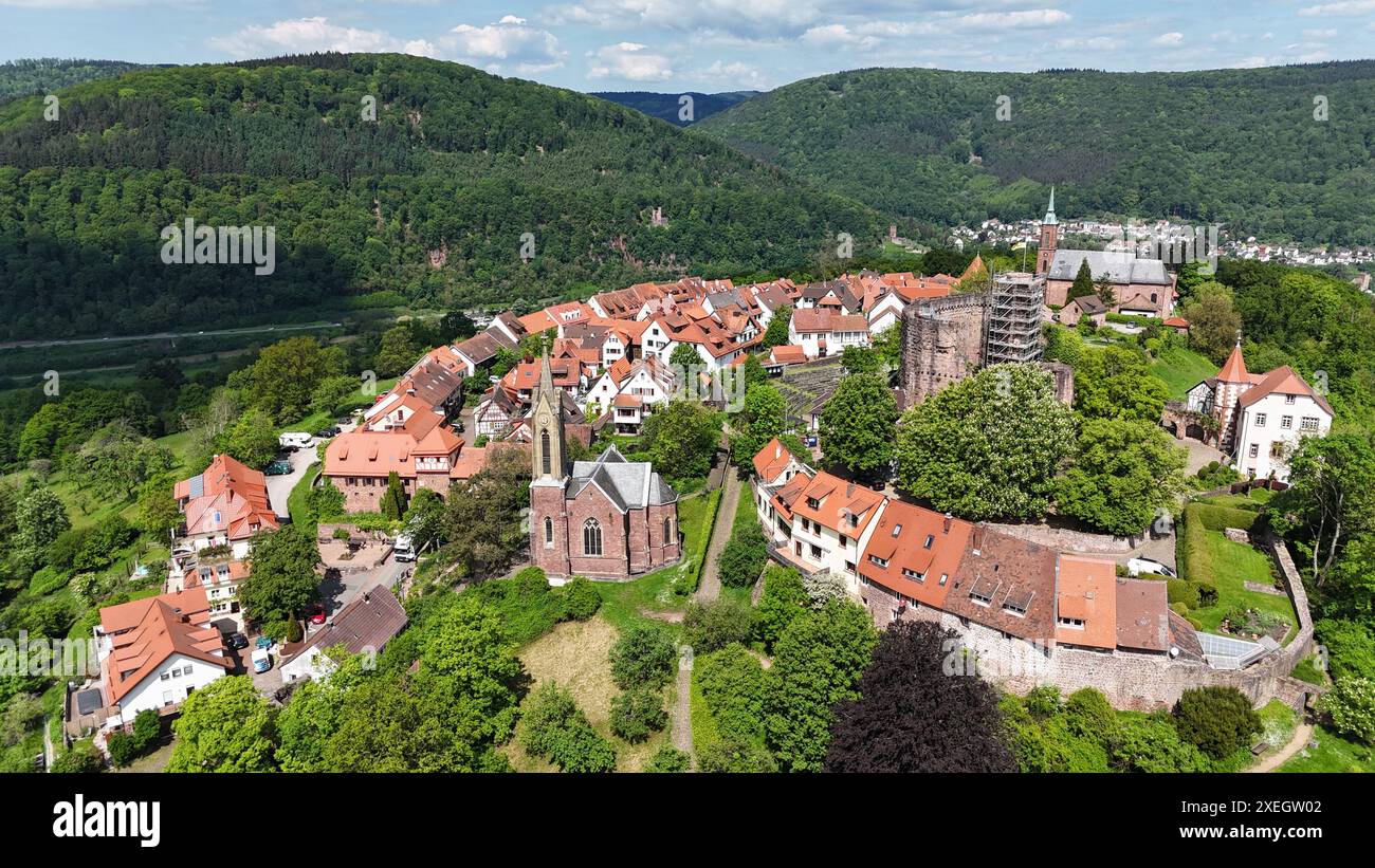 Aerial view of Dilsberg Stock Photo - Alamy