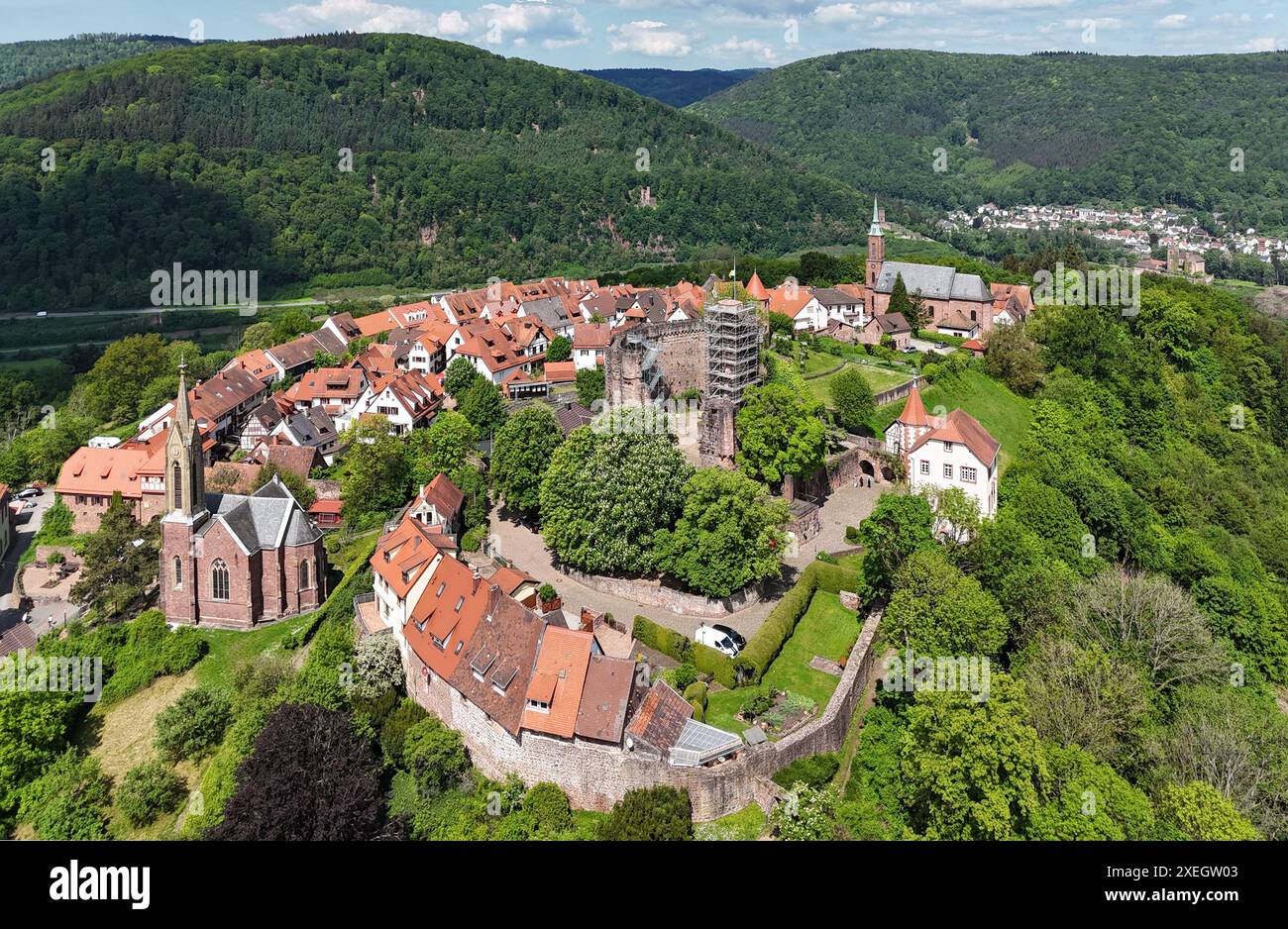 Aerial view of Dilsberg Stock Photo - Alamy