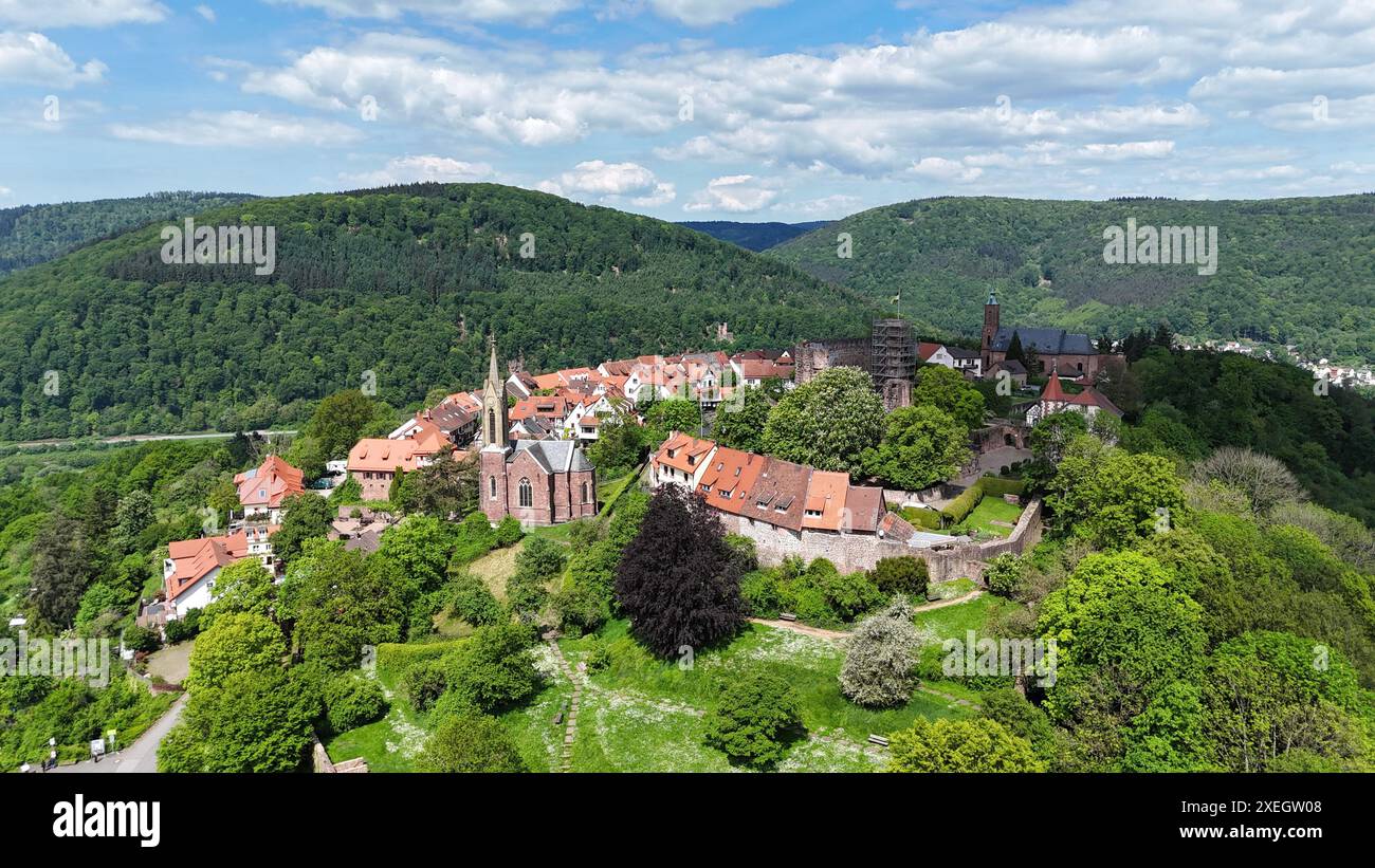 Aerial view of Dilsberg Stock Photo - Alamy