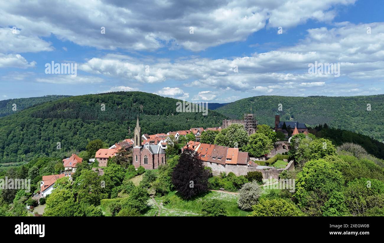 Aerial view of Dilsberg Stock Photo - Alamy