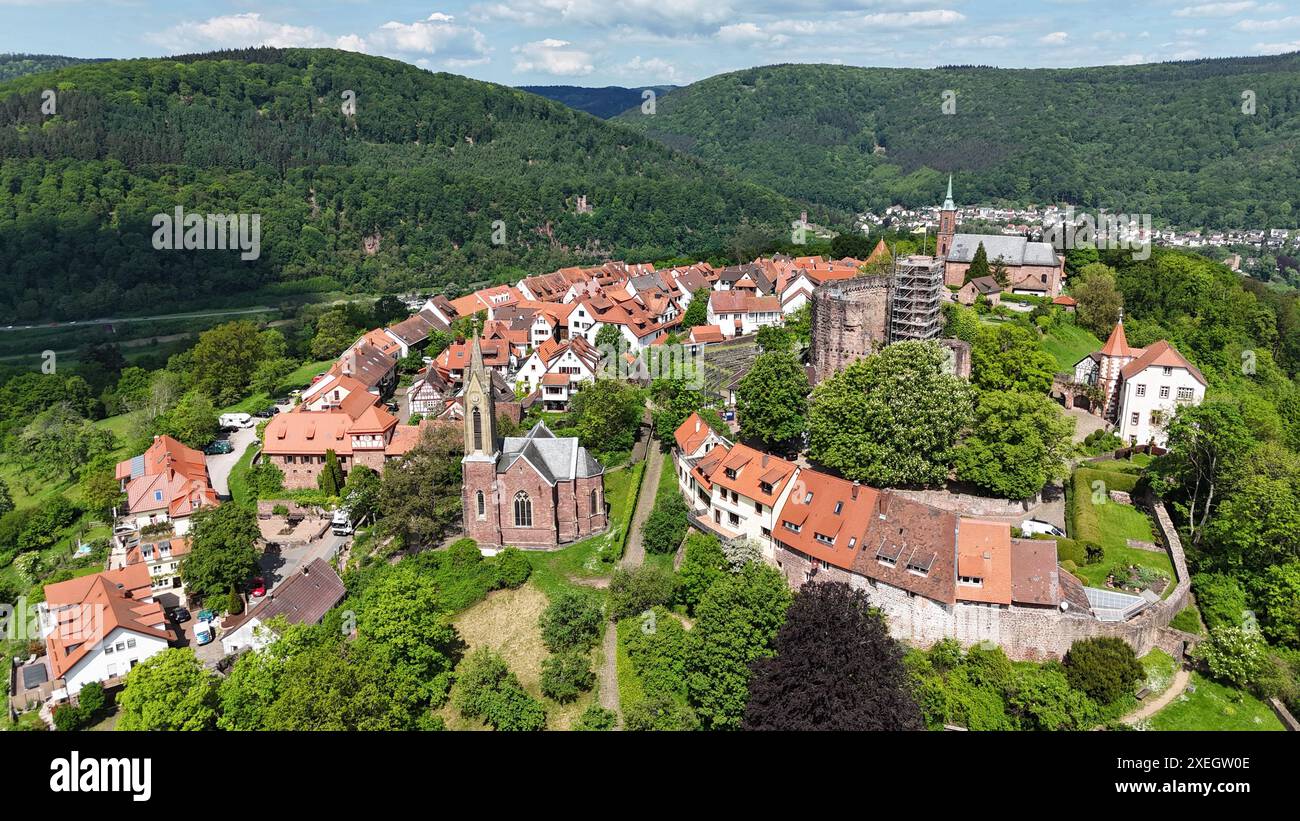 Aerial view of Dilsberg Stock Photo - Alamy