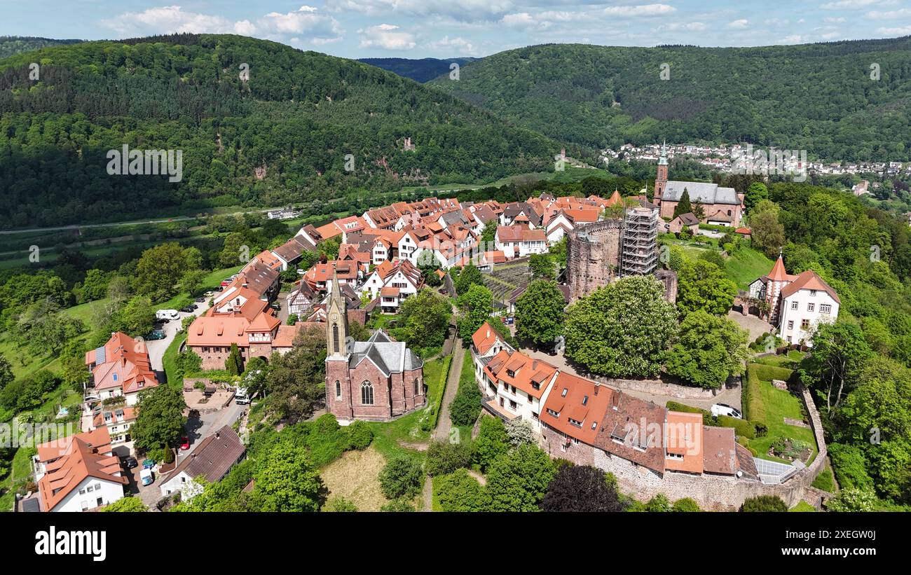 Aerial view of Dilsberg Stock Photo - Alamy