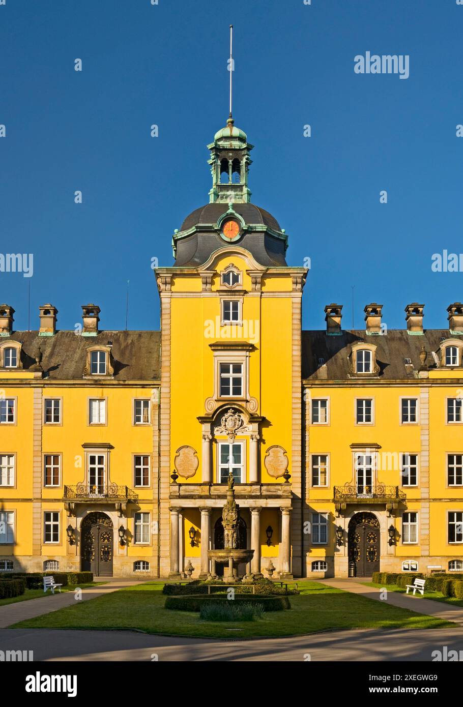 Front view of Bueckeburg Castle, ancestral seat of the House of ...