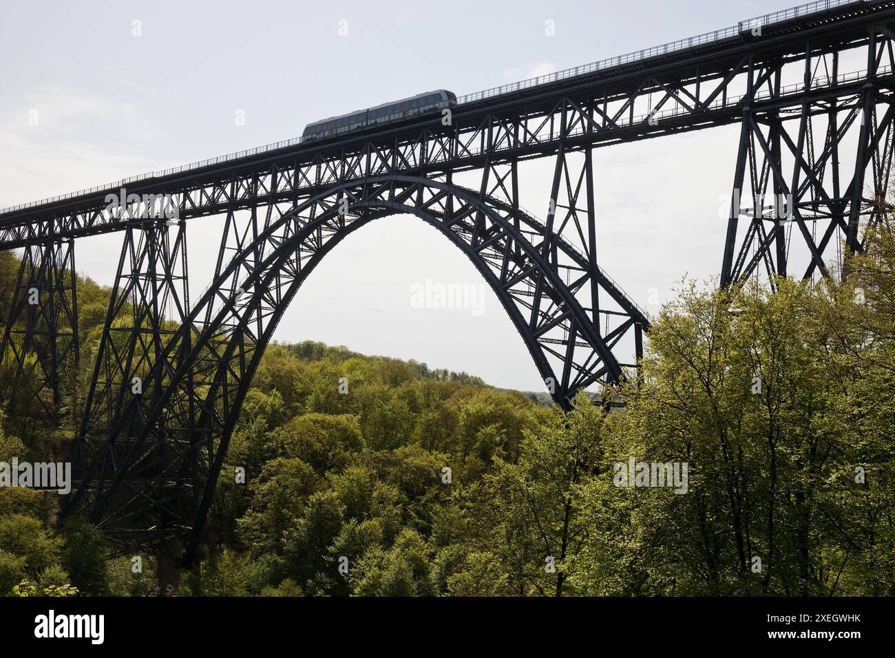 Muengstener Bridge with diesel railcars, highest railway bridge in ...