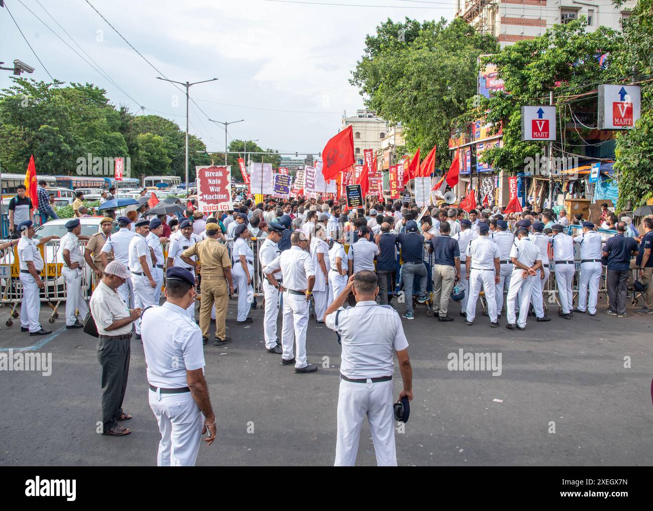 June 26, 2024, Kolkata, West Bengal, India: Left parties led by the ...