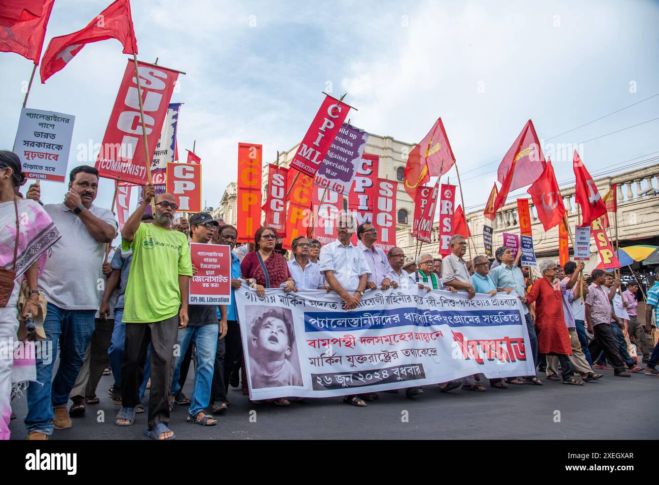 June 26, 2024, Kolkata, West Bengal, India: Left parties led by the ...