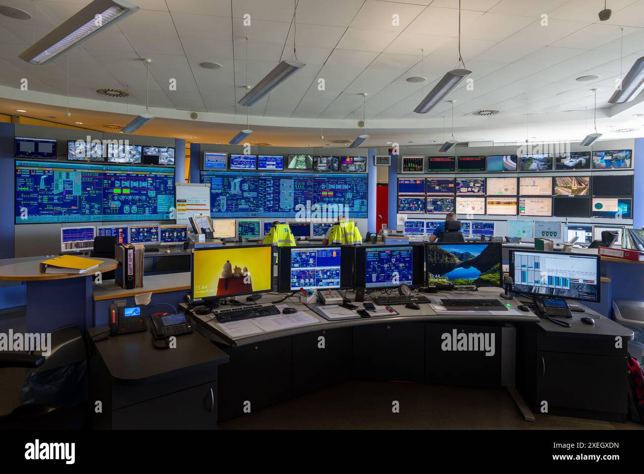 Control room and control system in a coal-fired power plant Stock Photo ...