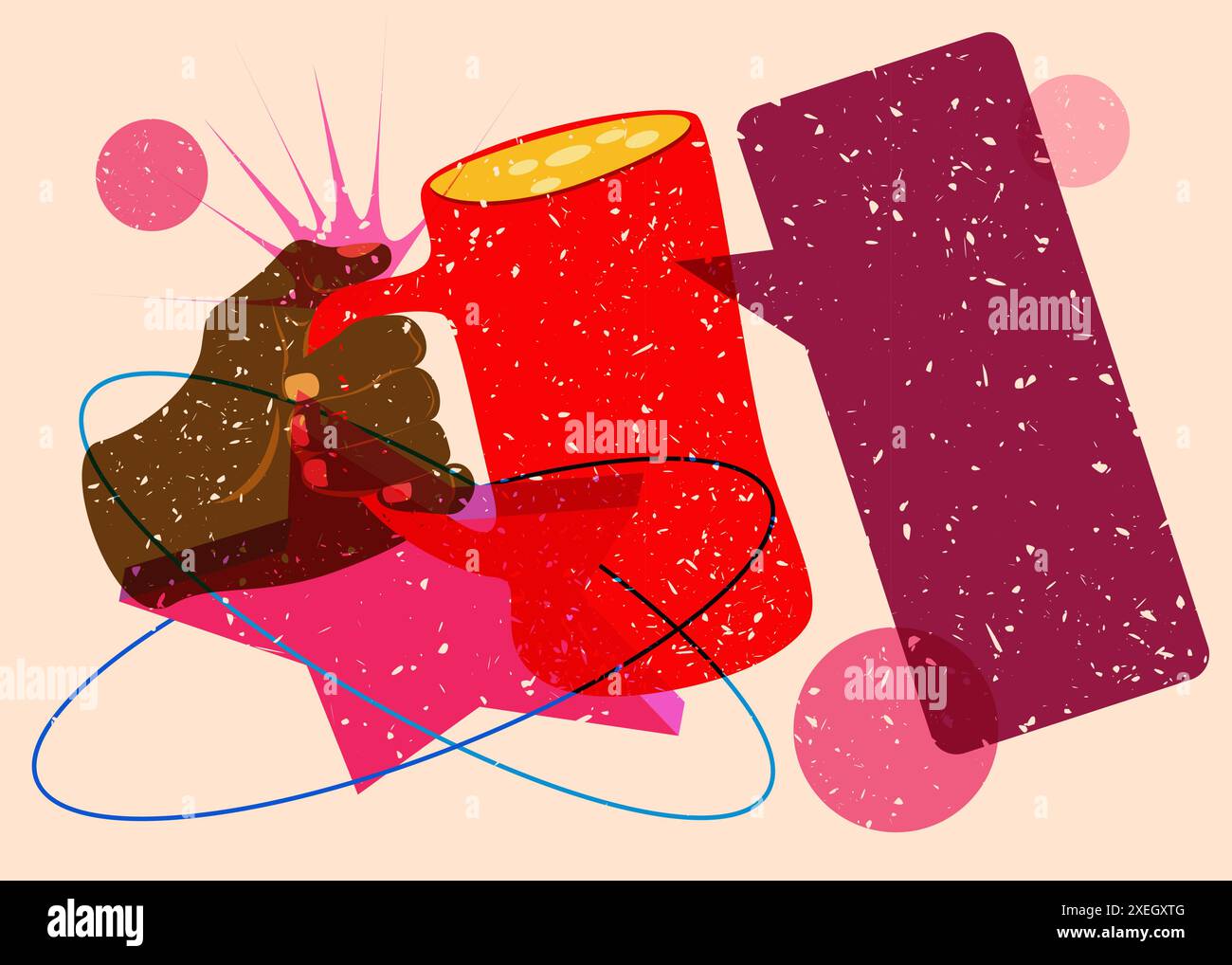 Risograph beer in hand geometric hi-res stock photography and images ...