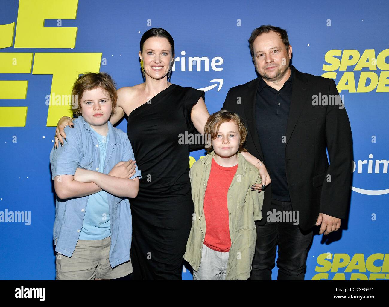 Writer-director Liz W. Garcia poses with sons August, Wilder and ...