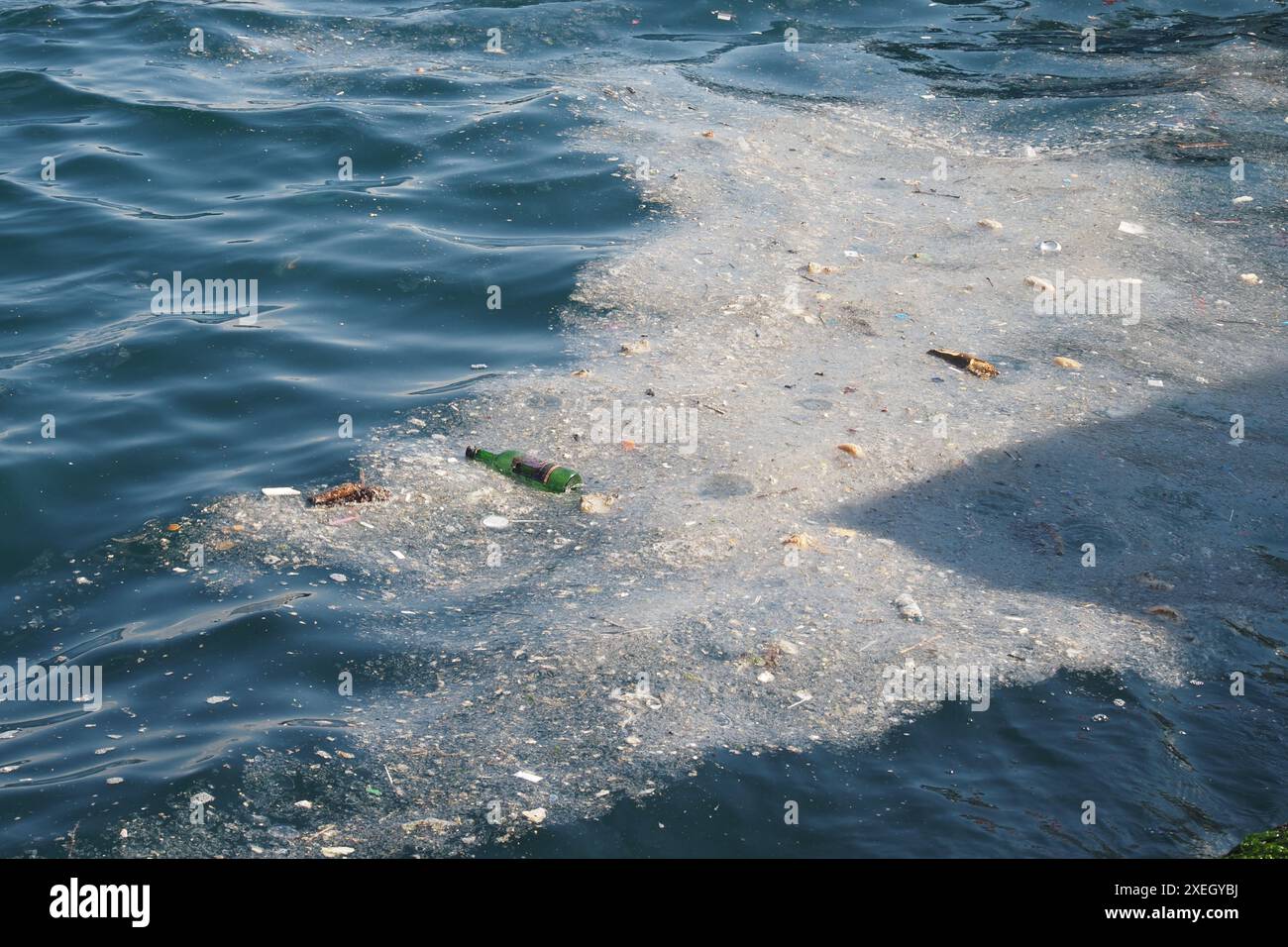 water pollution with garbage on water Stock Photo - Alamy