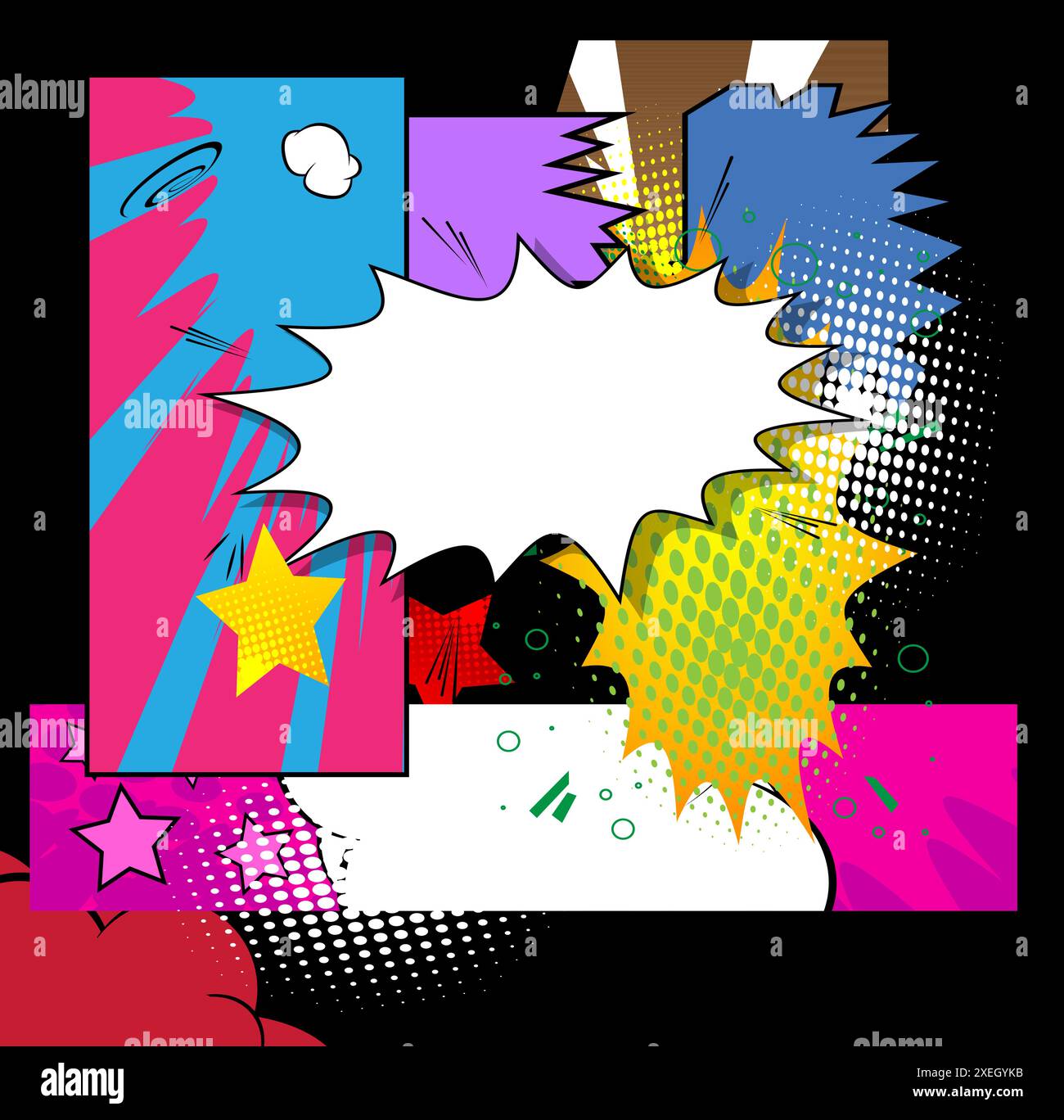 Cartoon background, comic book backdrop. Retro vector comics pop art ...