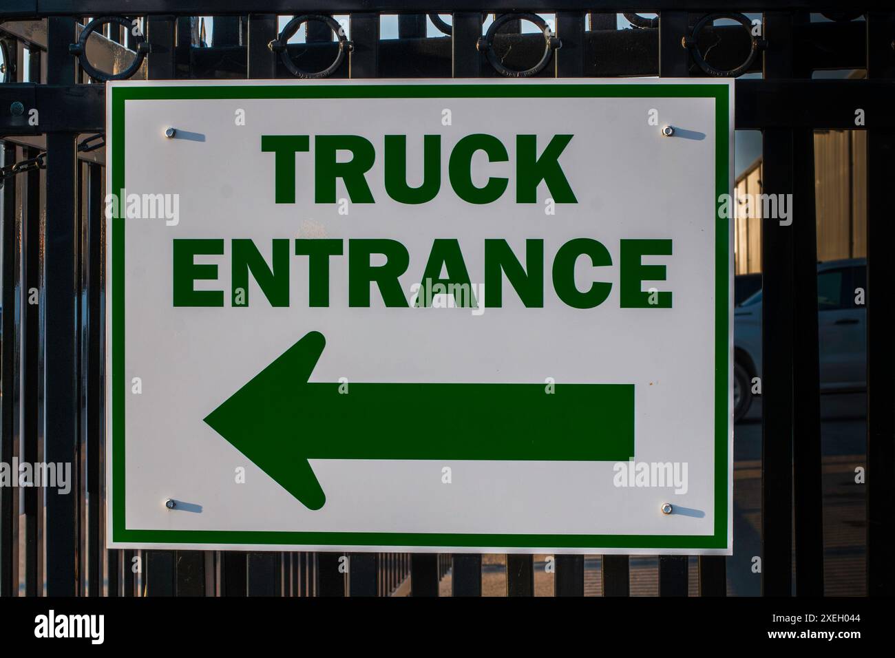 truck entrance sign Stock Photo - Alamy