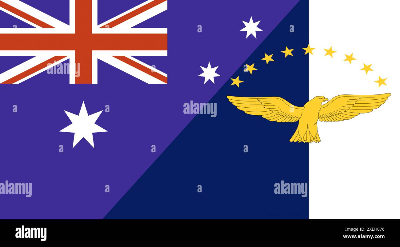 Flag of Australia and Azores. Two Flag Together Australian and Azores ...