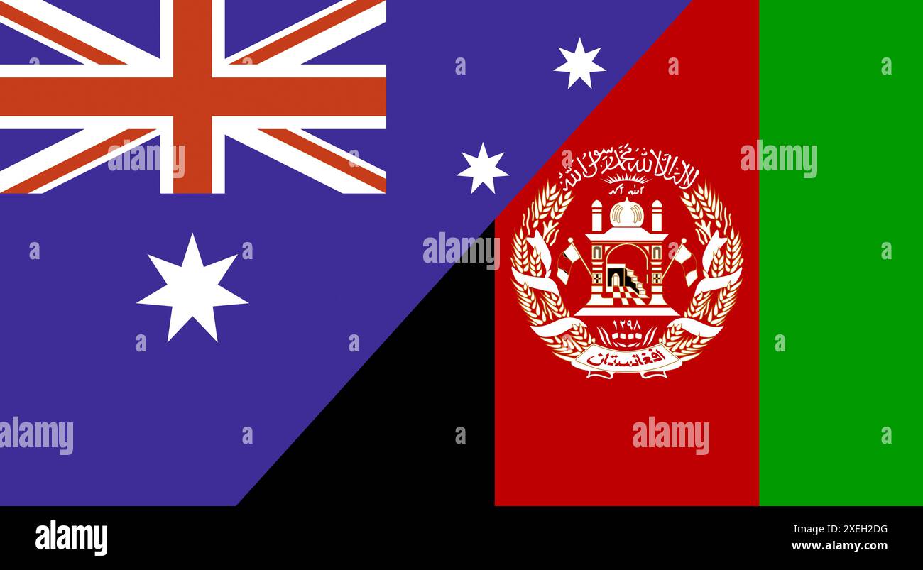 Flag of Australia and Afghanistan. Two Flag Together Australian and ...