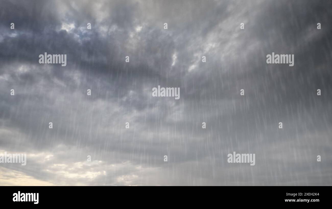 heavy rain on sky with clouds - nice weather bg - photo of nature Stock ...